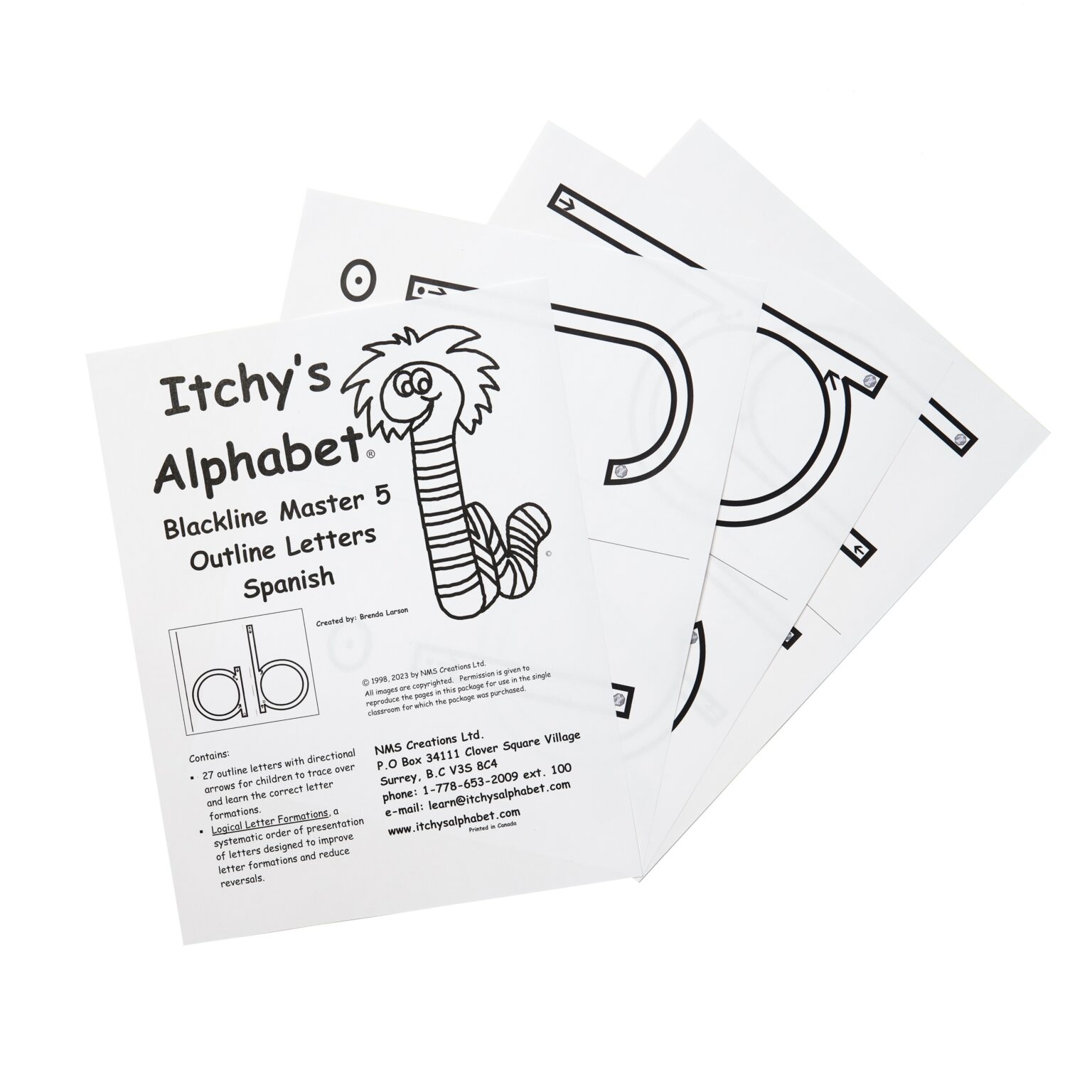 Blackline Master 5 - Outline Letters Spanish - Itchy's Alphabet