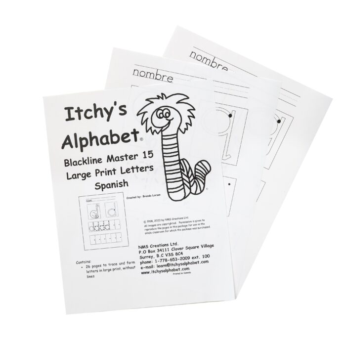 Blackline Master 15 - Large Print Letters Spanish - Itchy's Alphabet