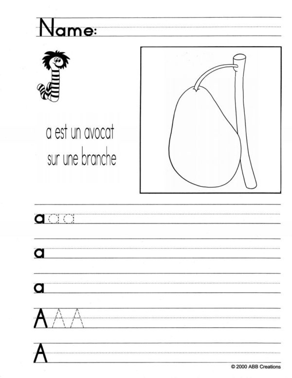 Blackline Master 2 French - Itchy's Alphabet