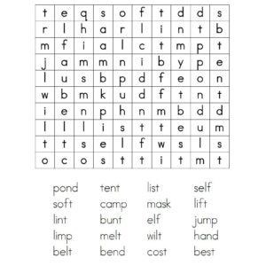 Blackline Master 17 - Spelling Short Vowel Words - Itchy's Alphabet