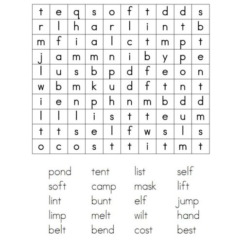 Blackline Master 17 - Spelling Short Vowel Words - Itchy's Alphabet