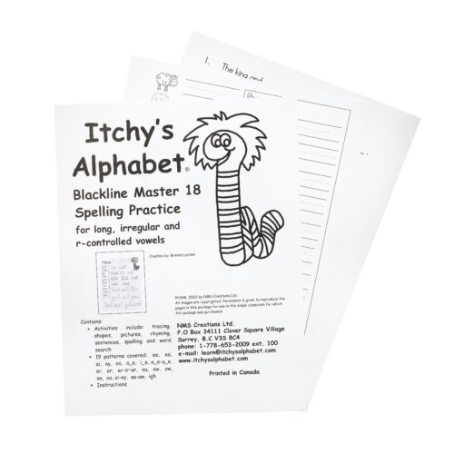 Blackline Master 18 - Vowel Combinations Spelling - Itchy's Alphabet