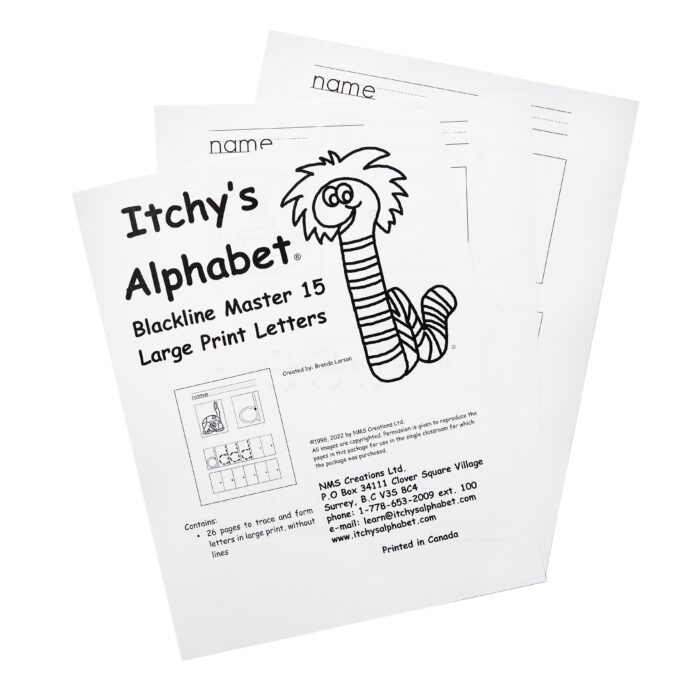 Blackline Master 15 - Large Print Letters - Itchy's Alphabet